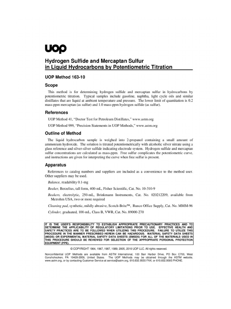 Precision Analysis of Mercaptan Testing | PDF | Thiol | Scientific Method