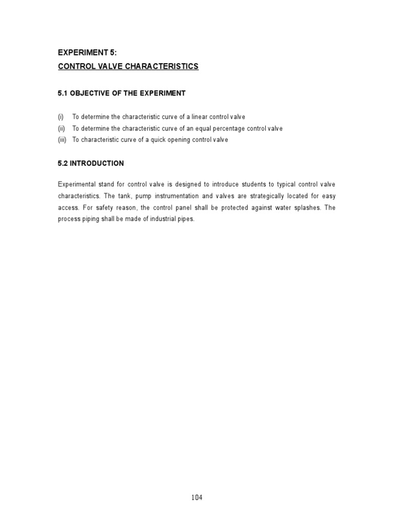 Control Valve Characteristics | PDF | Valve | Flow Measurement
