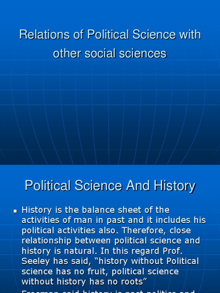 Relations of Political Science With Other Social Sciences | PDF ...