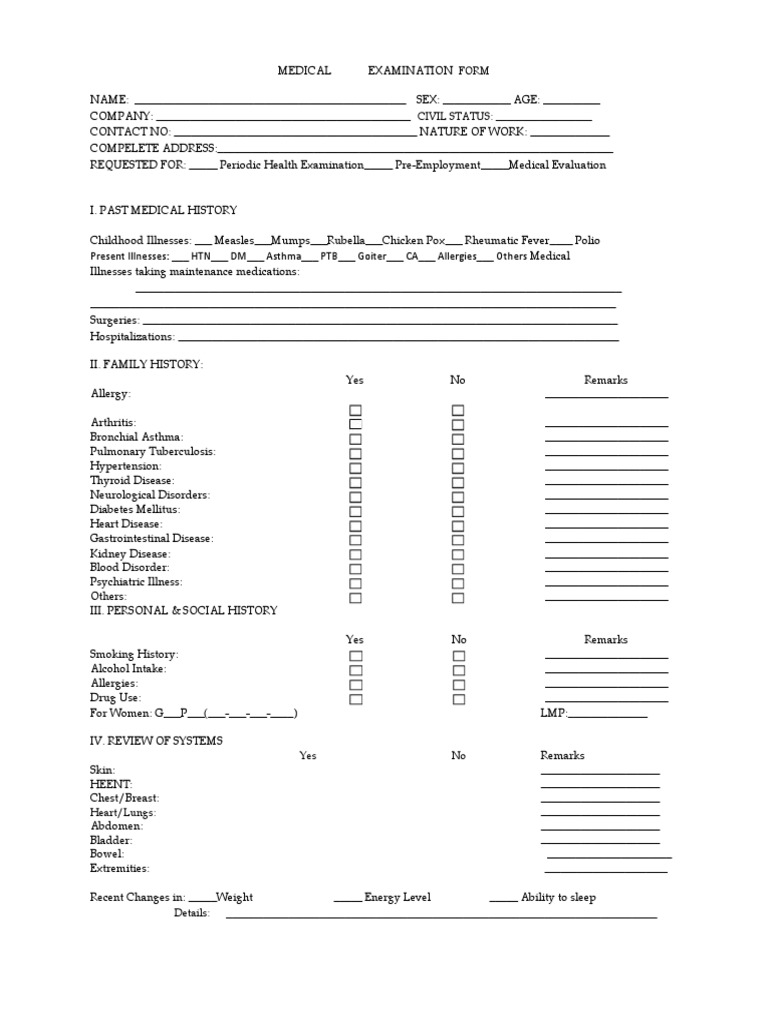 Hso Medical Examination Form | PDF | Physical Examination | Heart