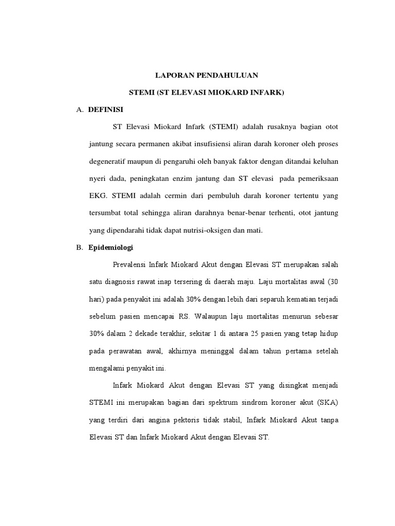 Laporan Pendahuluan Stemi Iccu | PDF
