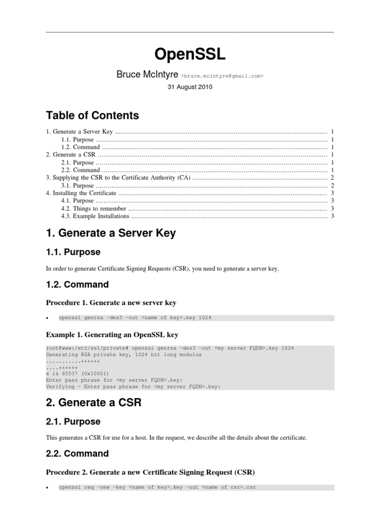 OpenSSL HowTo | PDF | Public Key Certificate | Transport Layer Security