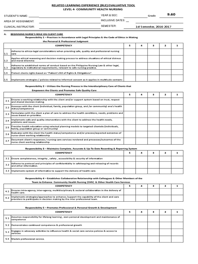 Evaluative Tool COPAR | Nursing | Competence (Human Resources)