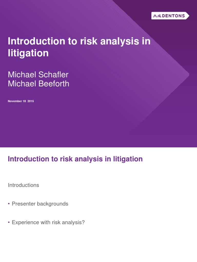 Risk Analysis in Litigation | PDF | Risk | Risk Management