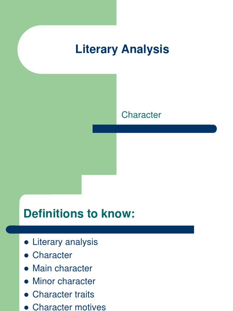 Literary Analysis: Character | Download Free PDF | Hero | Plot (Narrative)