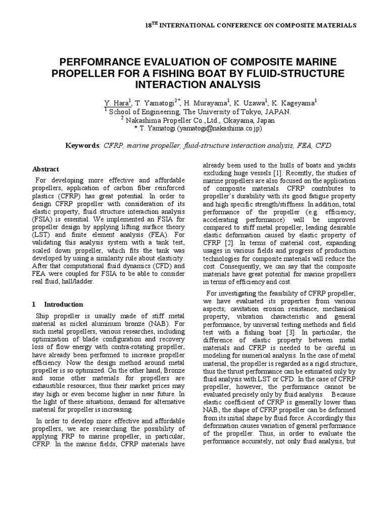 CFRP Propeller Design via FSIA Analysis | PDF | Propeller | Elasticity ...