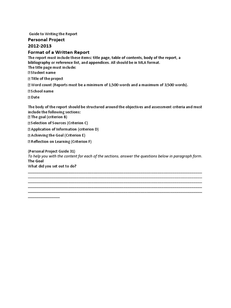 Guide To Writing The Report | PDF | Citation | Psychological Concepts