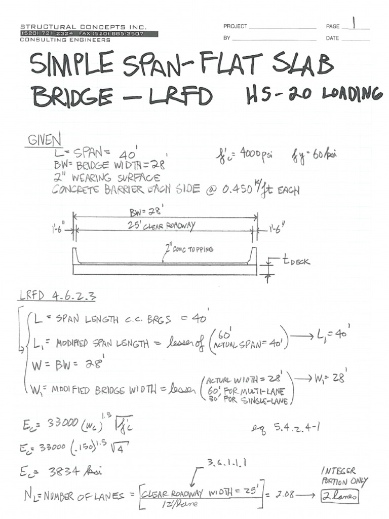 Simple Span Flat Slab Design LRFD | PDF
