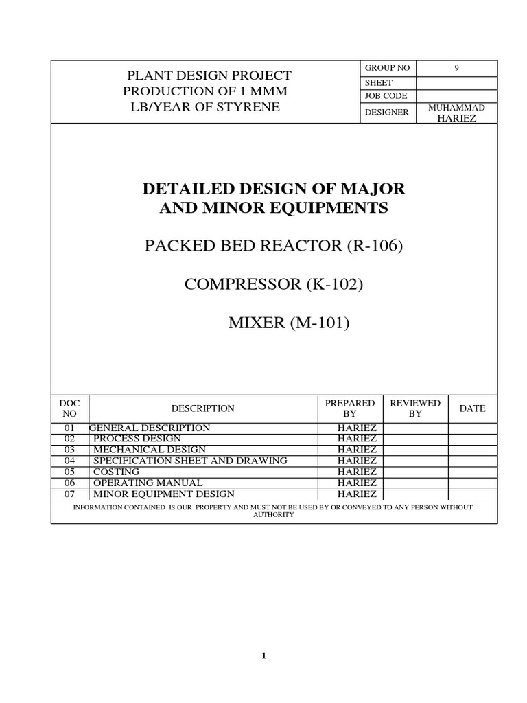 Reactor, Compressor, Mixer | PDF | Chemical Reactor | Catalysis