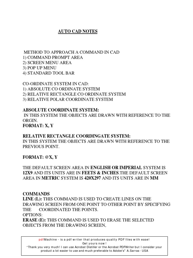 Autocad Notes PDF | PDF | 3 D Computer Graphics | Ellipse