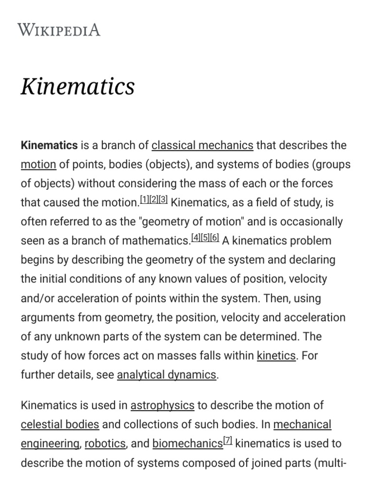Kinema Tics | PDF | Kinematics | Acceleration