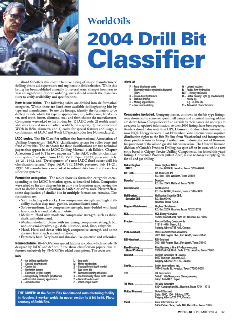 Drill Bit Classifier 2004 PDF | PDF | Nature