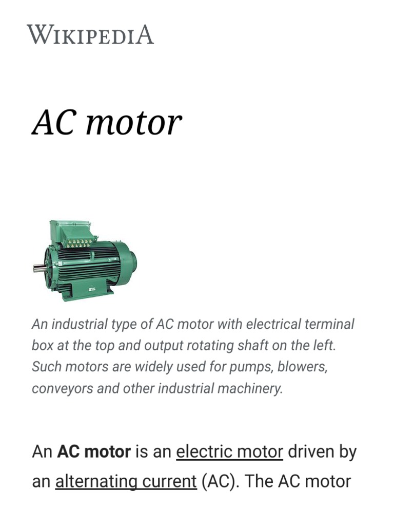 AC Motor | PDF | Electric Motor | Electrodynamics