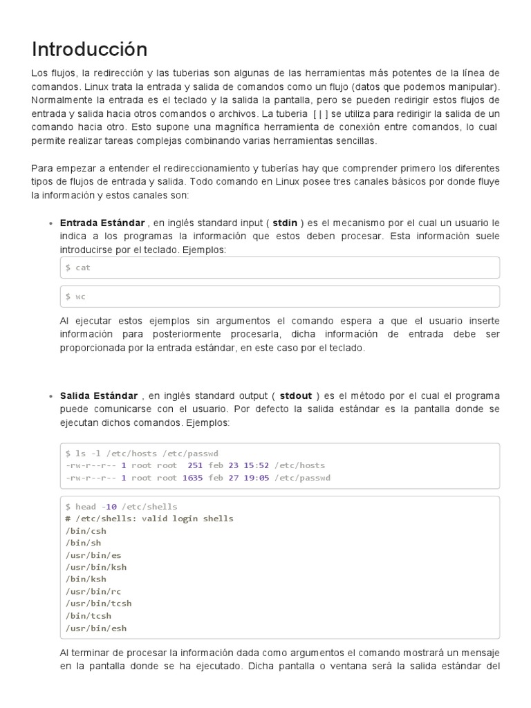 Entrada, Salidas, Redirecciones y Tuberías - Curso para Aprender Linux ... Entrada, Salidas, Redirecciones y Tuberías - Curso para Aprender Linux ...