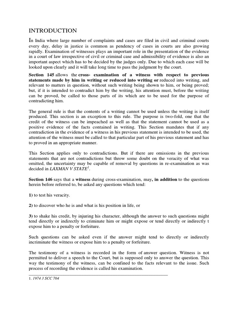 Cross Examination | Cross Examination | Witness