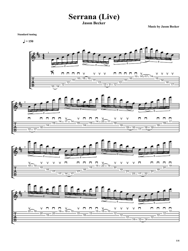 Jason Becker's Serrana Tab Guide | PDF | Guitars
