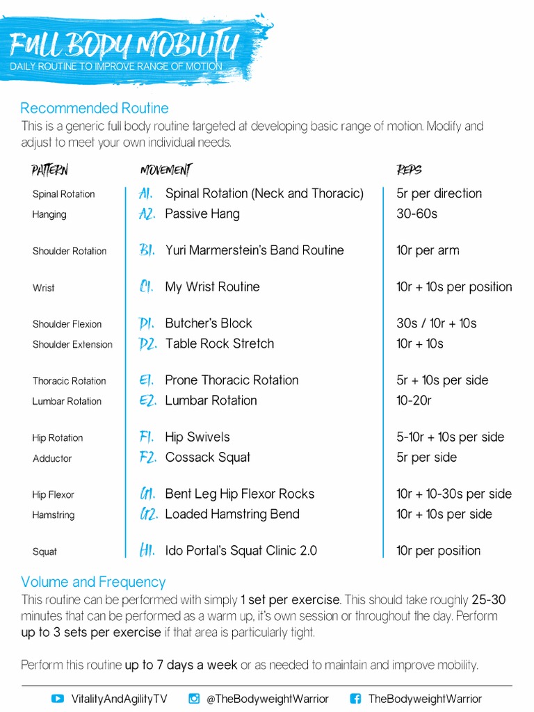 Full Body Mobility Routine PDF | PDF