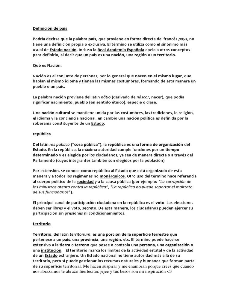 Definición de País | PDF | Nación | República
