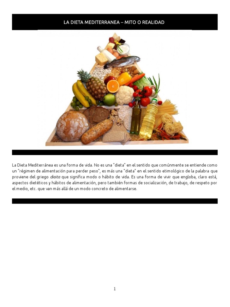 Beneficios y Guía de la Dieta Mediterránea | PDF | Dieta mediterránea ...