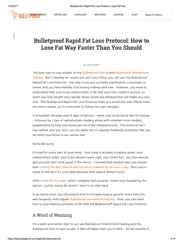 Bulletproof's Rapid Fat Loss Protocol | PDF