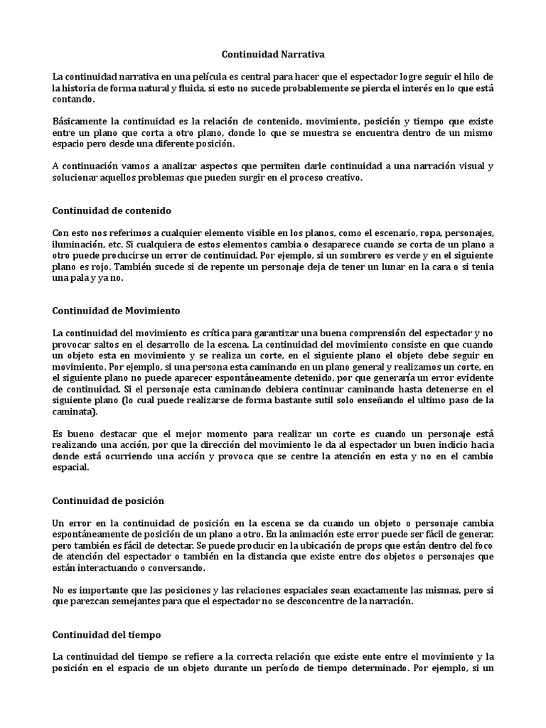 Guia Continuidad Narrativa | PDF | Potencias del Eje | Movimiento (física)