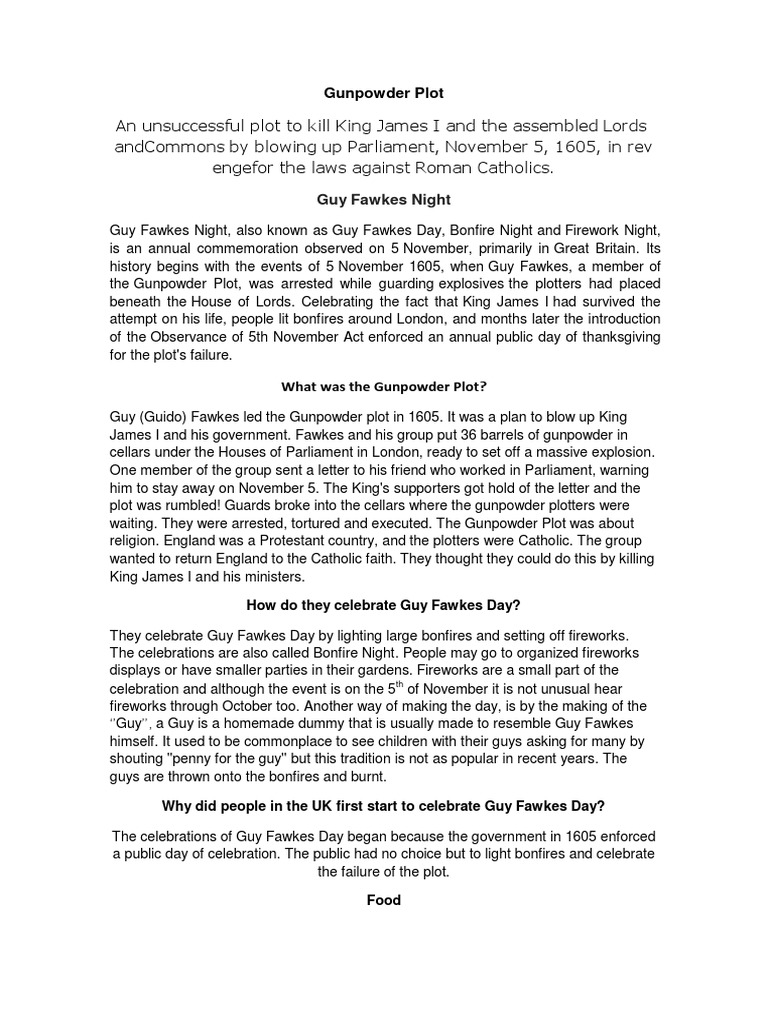 Guy Fawkes Night | PDF | Gunpowder Plot | Guy Fawkes