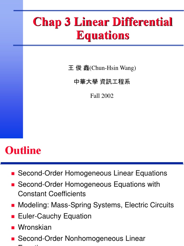 AEM-Chapter03-higher Order Linear Diff Eq | PDF | Differential ...