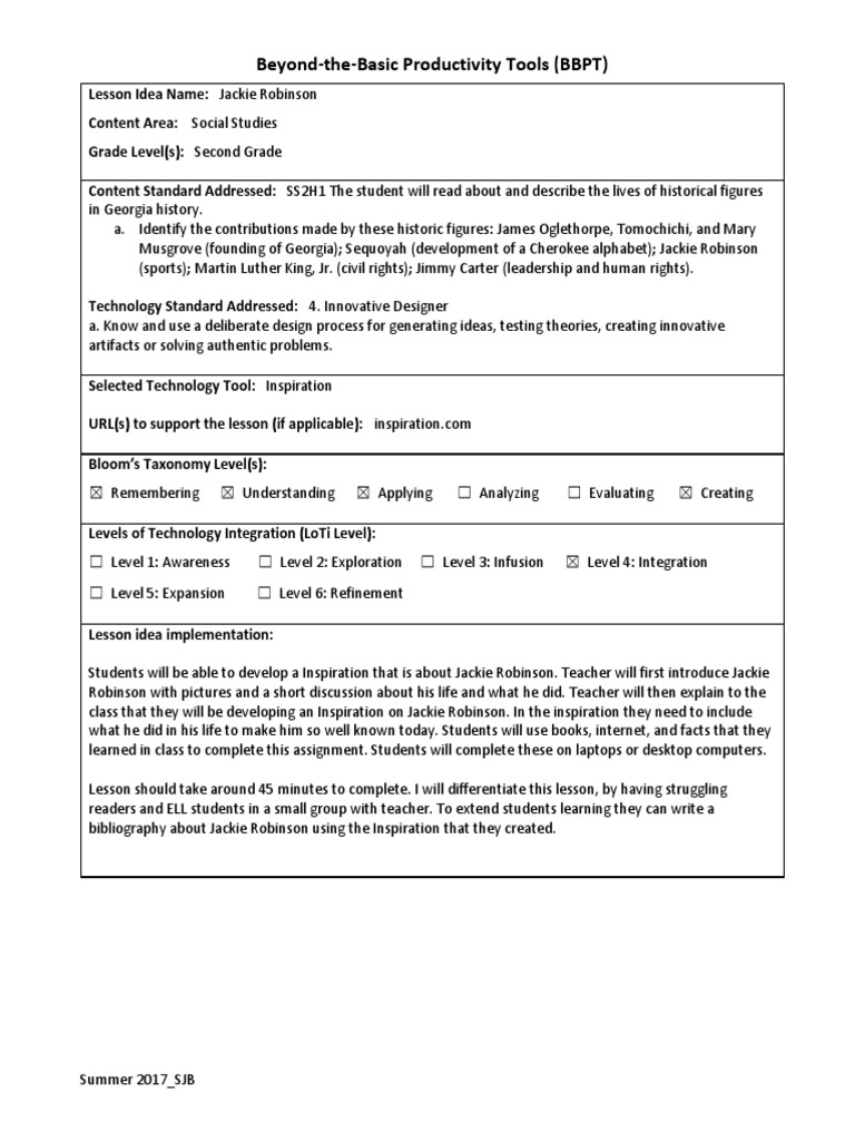 Jackie Robinson Lesson for 2nd Grade | PDF