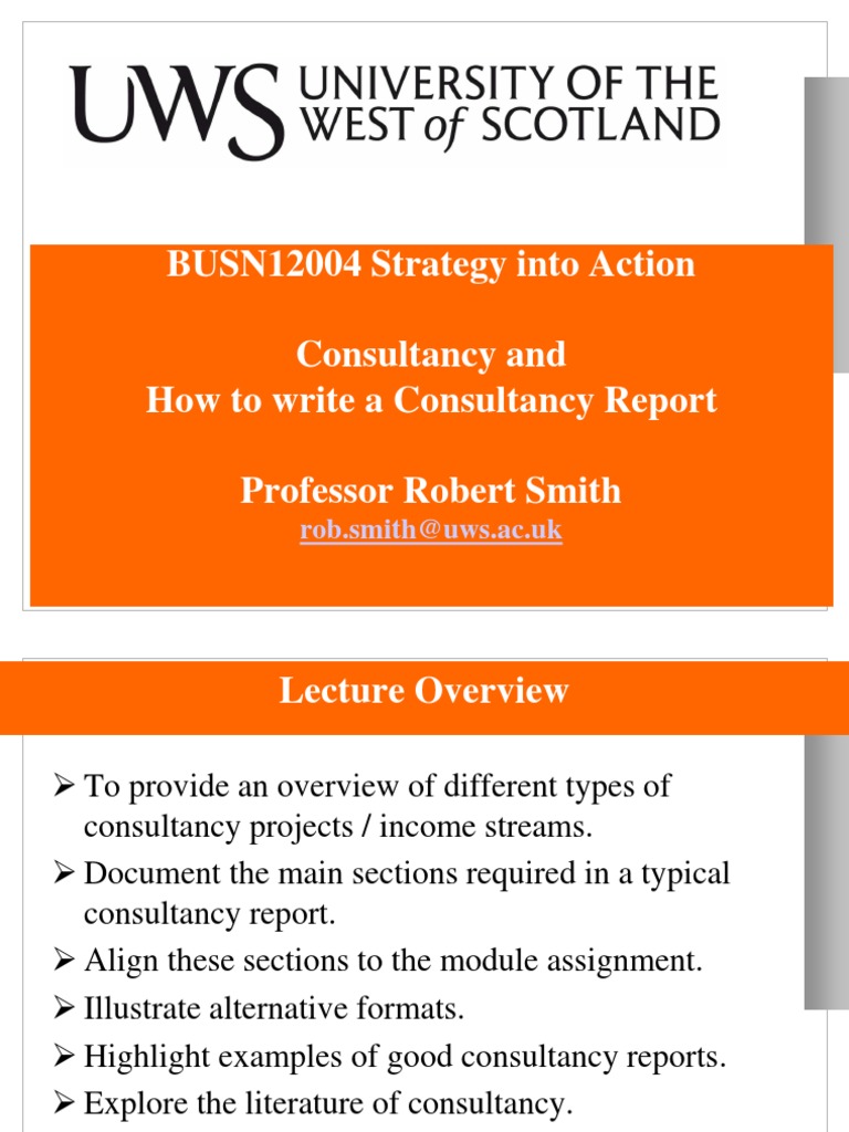 Writing Effective Consultancy Reports | PDF | Consultant | Advice (Opinion)