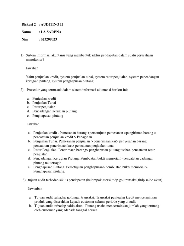 Diskusi 2 Auditing II | PDF