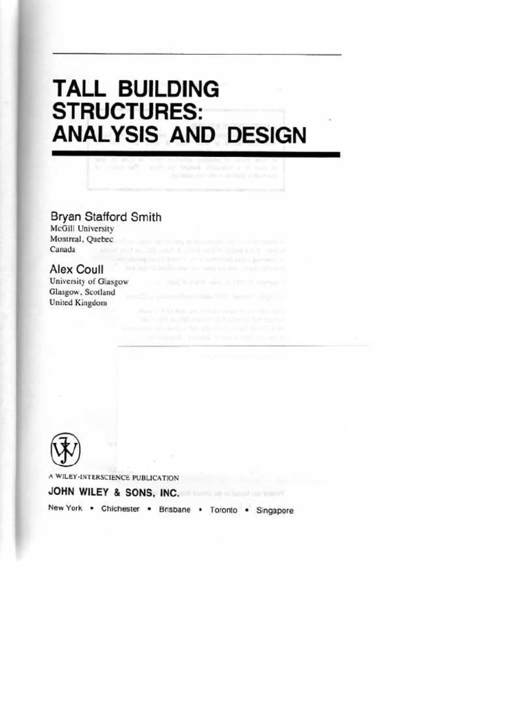 Tall Building Structures-Analysis & Design | PDF