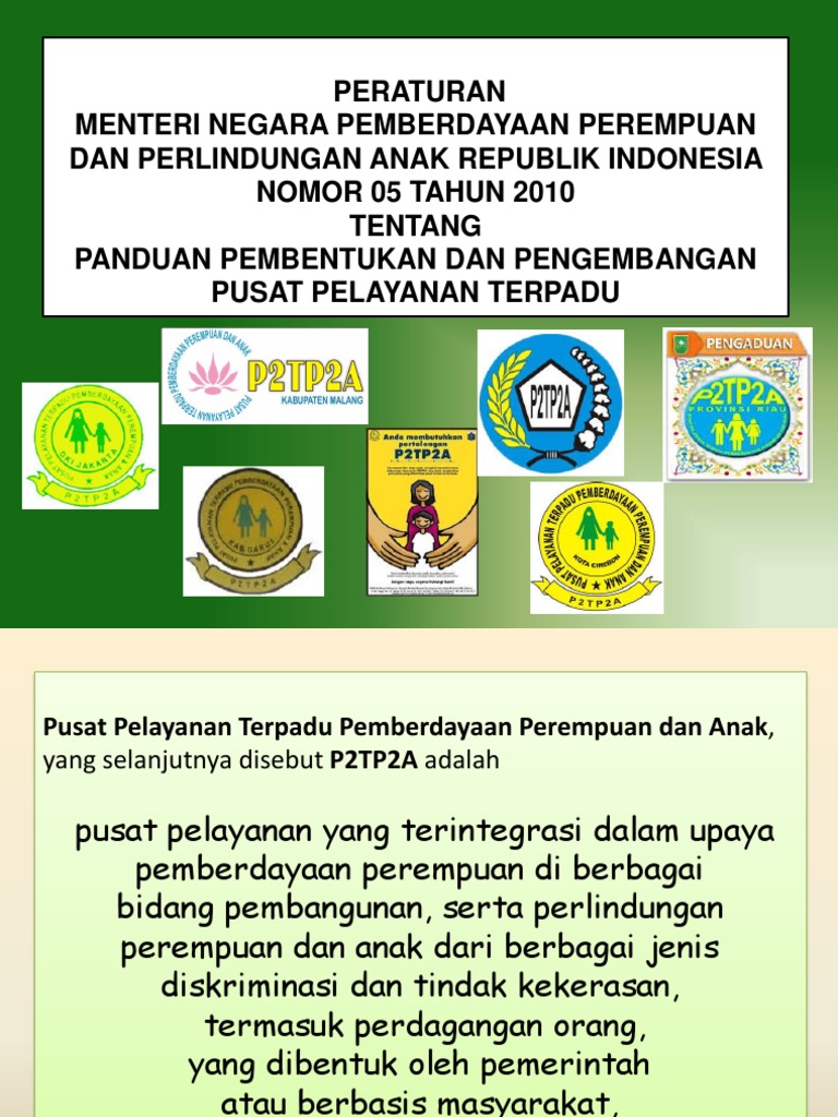Panduan Pusat Pelayanan Terpadu P2TP2A | PDF | Pengembangan Diri | Ilmu ...