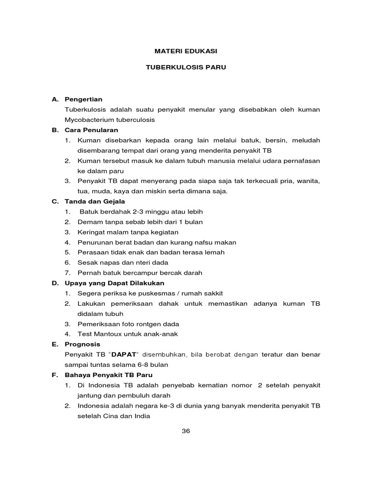 10 Materi Edukasi TB Paru | PDF