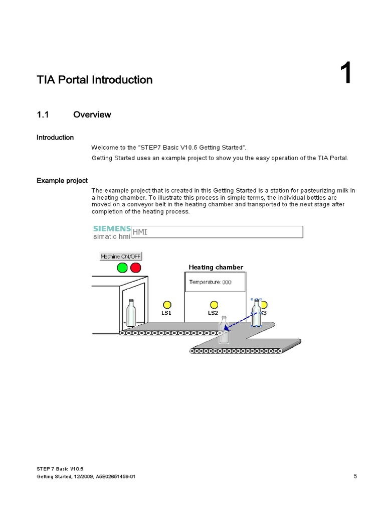 TIA Portal Introduction: STEP 7 Basic V10.5 Getting Started, 12/2009 ...