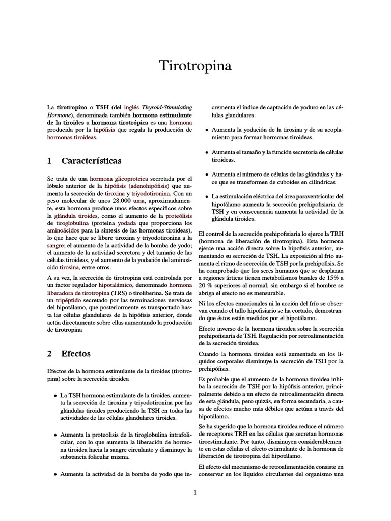 Tirotropina | PDF | Hormona estimulante de la tiroides | Tiroides