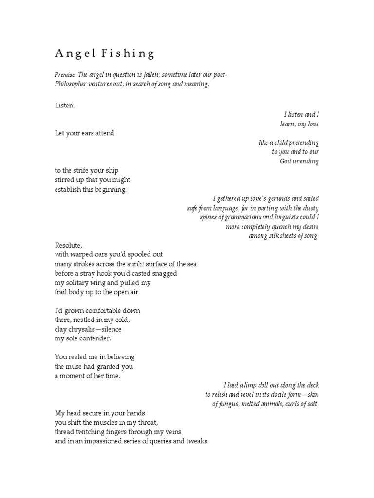 Angel Fishing: Premise | PDF | Poetry