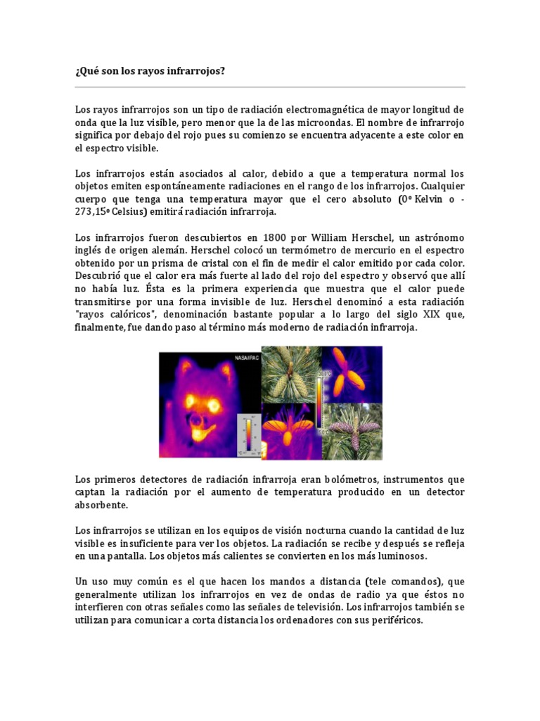 Rayos Infrarrojos | PDF | Infrarrojo | Onda de radio