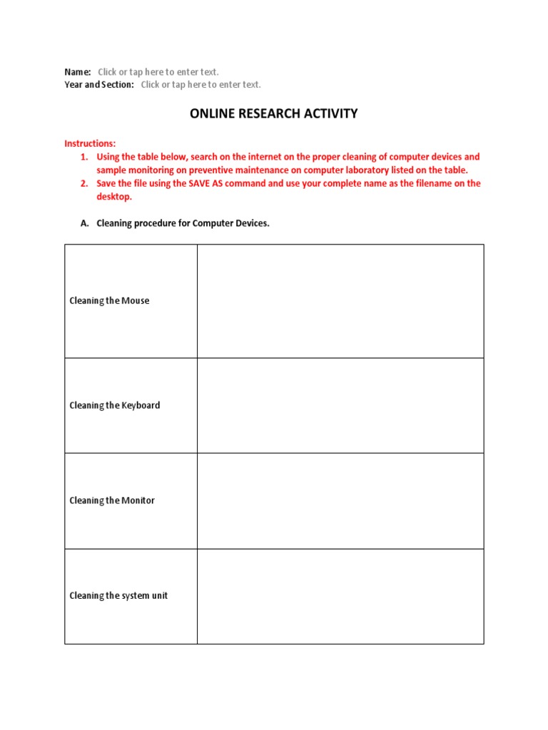 Online Research Activity: Click or Tap Here To Enter Text. Click or Tap ...