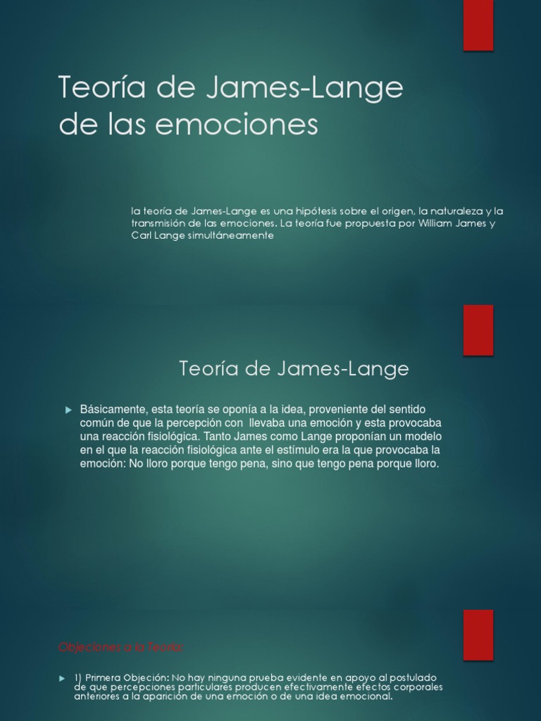 Teoría De James Lange De Las Emociones Pdf