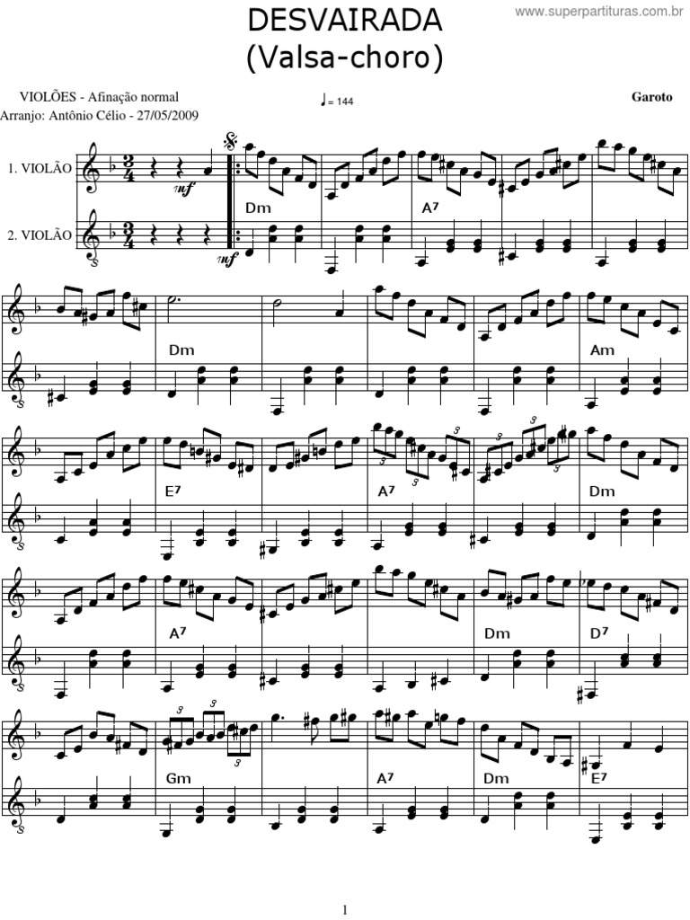 Desvairada - Partitura de violão | PDF
