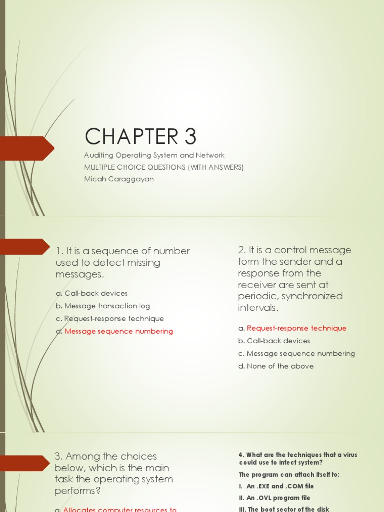 CHP3 Multiple Choice With Answers | PDF | Firewall (Computing) | Operating System
