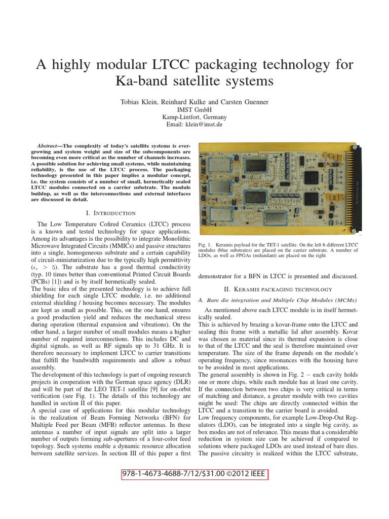 A Highly Modular LTCC Packaging Technology For Ka-Band Satellite ...