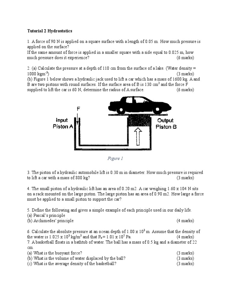 Tutorial 2 Hydrostatics 1 | PDF | Buoyancy | Density