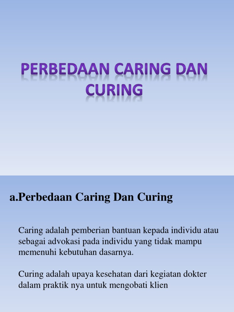 Perbedaan Caring Dan Curing | PDF