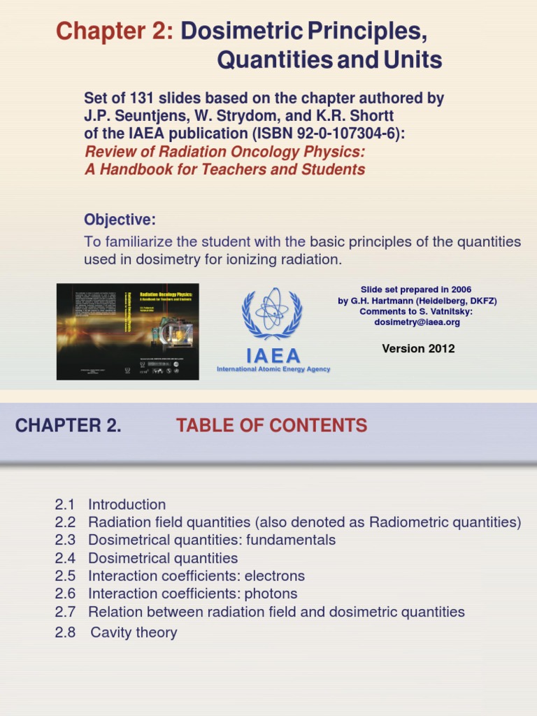 Chapter 02 Dosimetric Principles | PDF | Ionizing Radiation | Electron