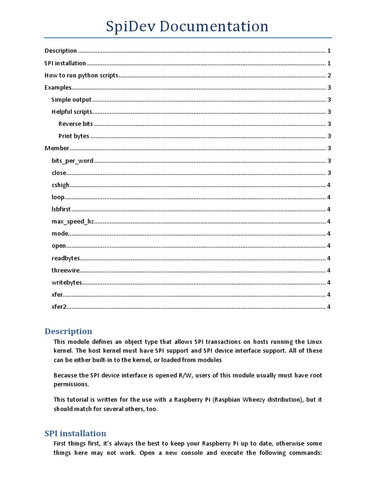 Spi Library Raspberry PDF | PDF | Computing | Computer Engineering