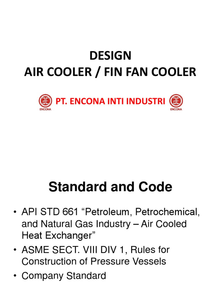 Design Air Cooler / Fin Fan Cooler: Pt. Encona Inti Industri | PDF ...