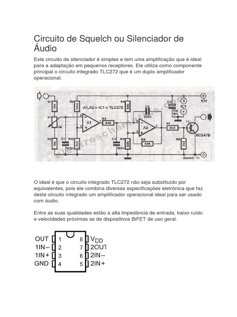 Circuito de Squelch Ou Silenciador de Áudio | PDF | Rede elétrica ...
