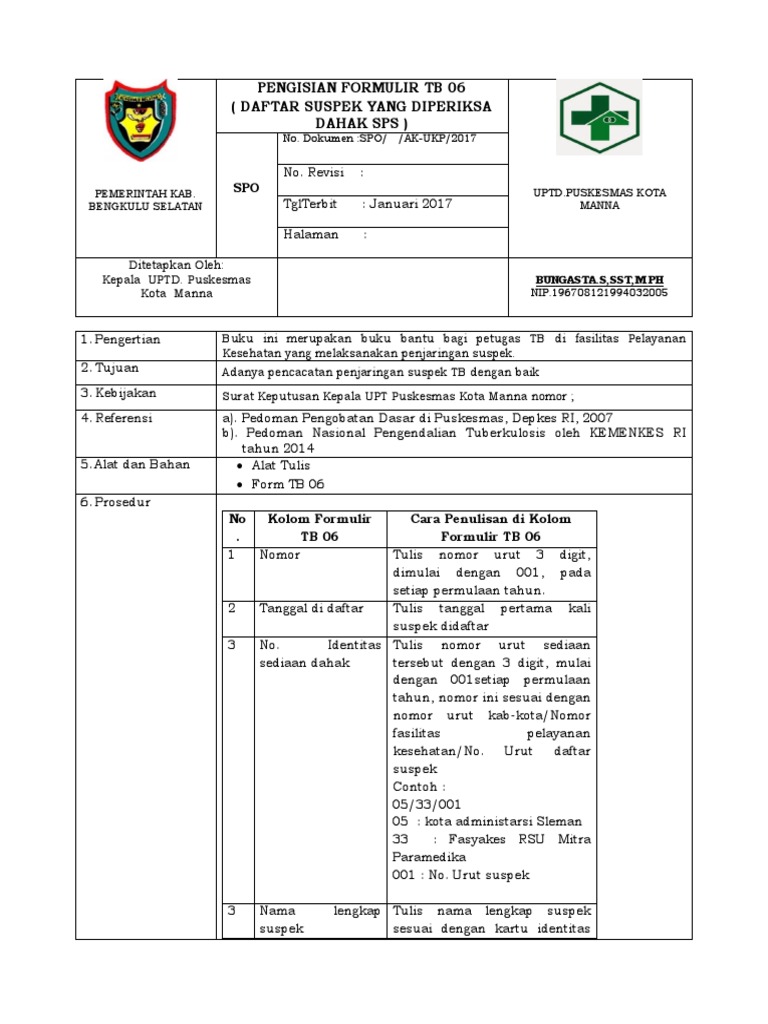 Formulir TB 6 | PDF