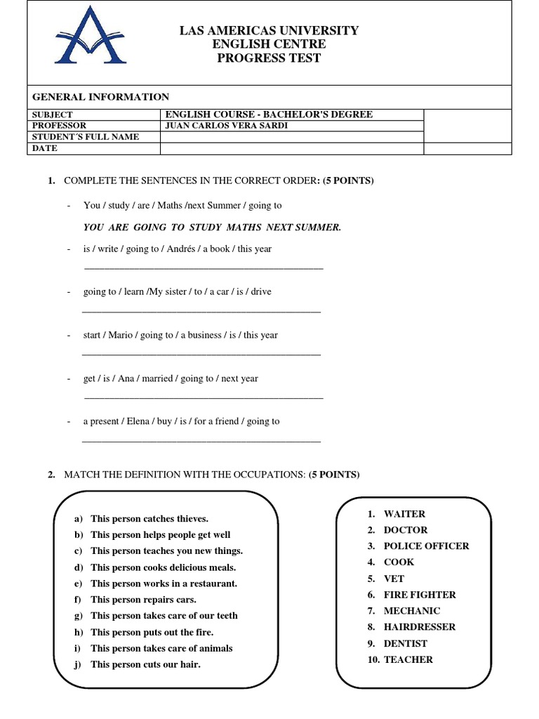 Progress Test - Module III | PDF